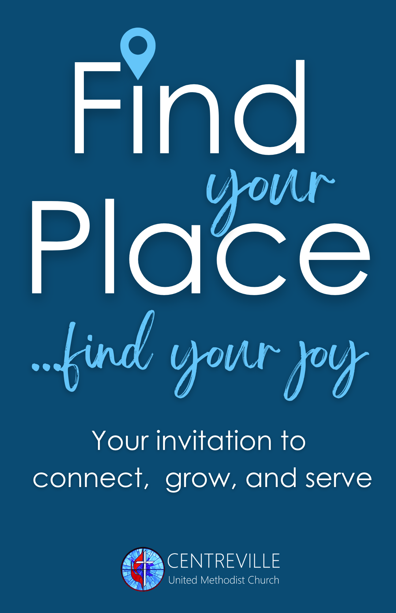 Find your Place invitation card - Centreville United Methodist Church